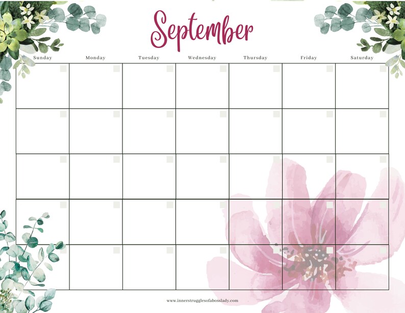 Fillable Wall Calendar - Etsy