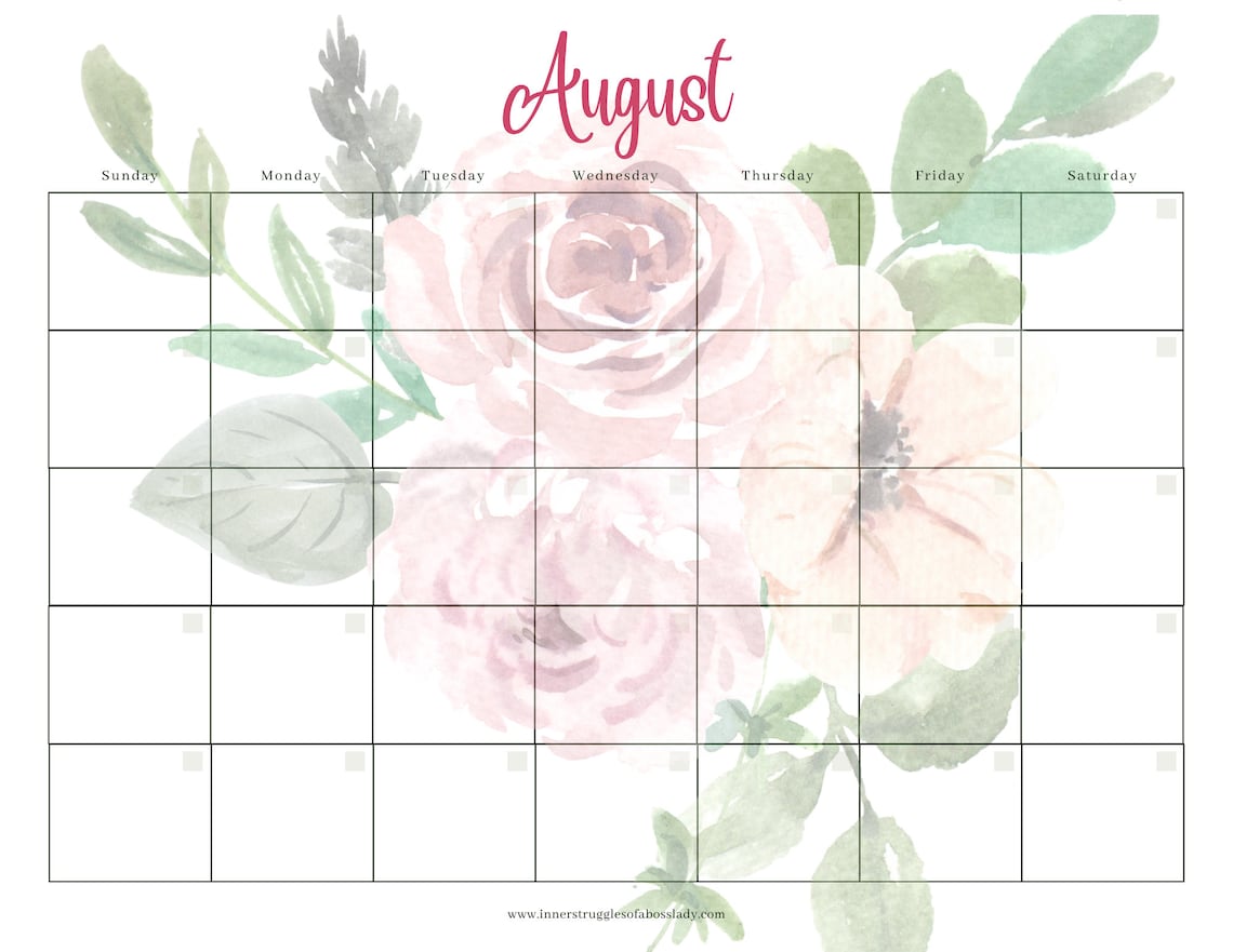 Fillable Wall Calendar - Etsy