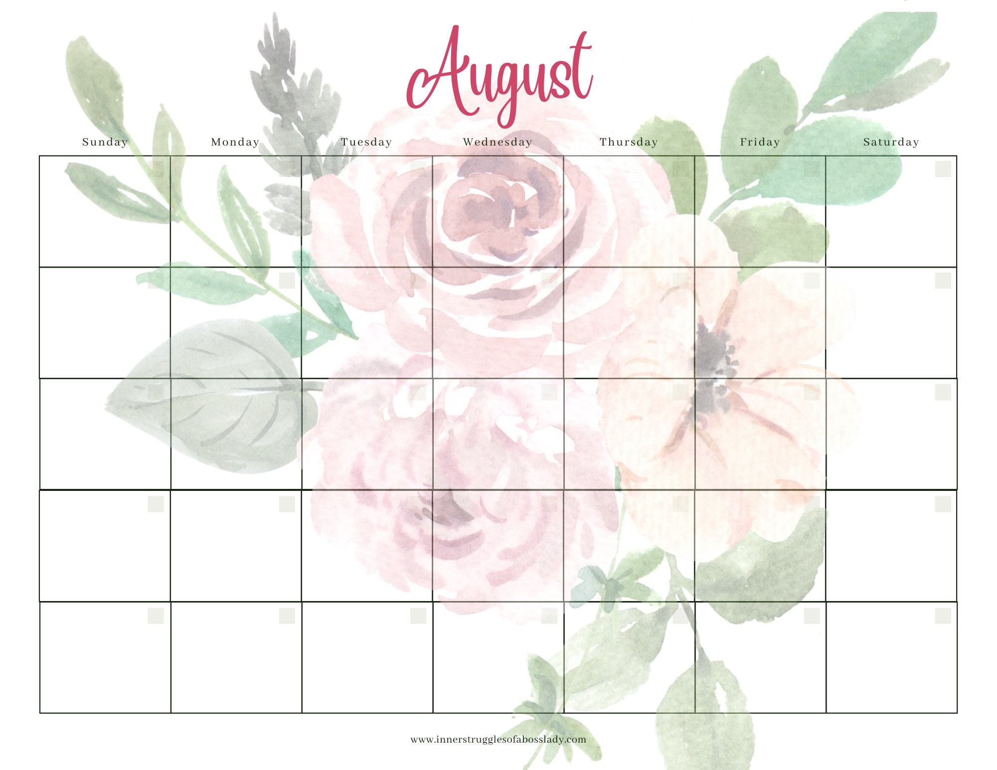 Fillable Wall Calendar - Etsy