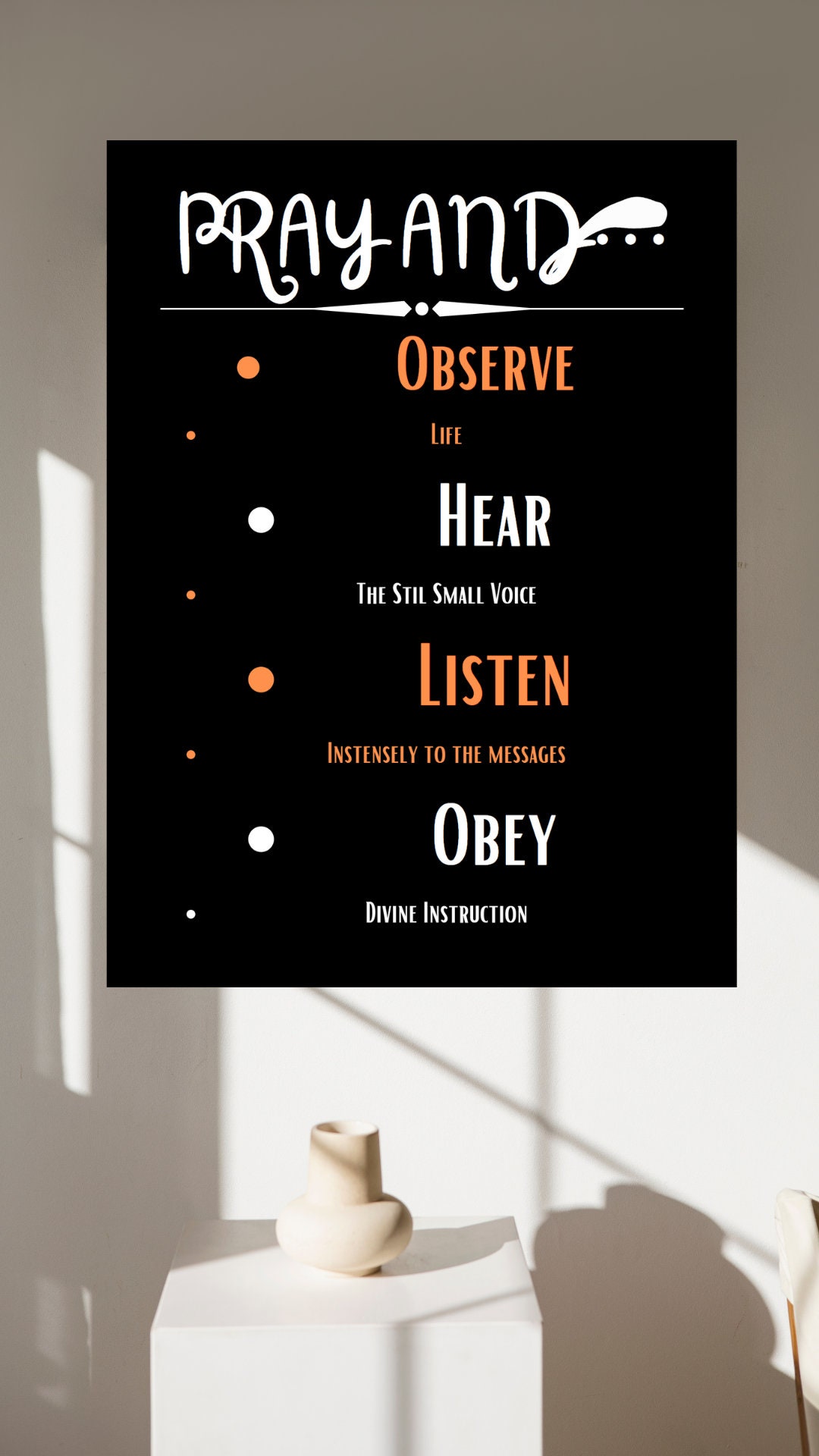 Pray / Observe-hear-listen-obey / Printable /digital Download / Wall ...