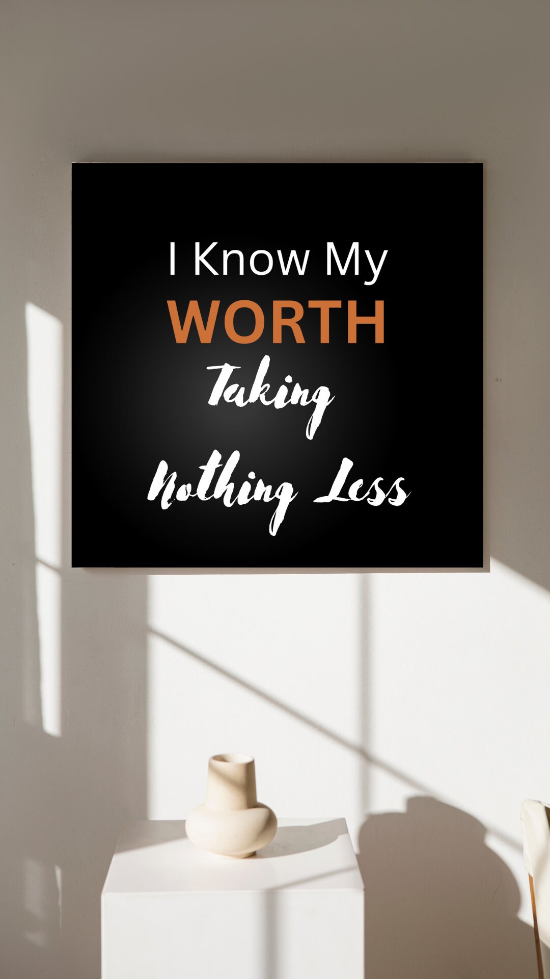 Inspirational_24x18 Printable Wall Art_i Know My Worth_png - Etsy