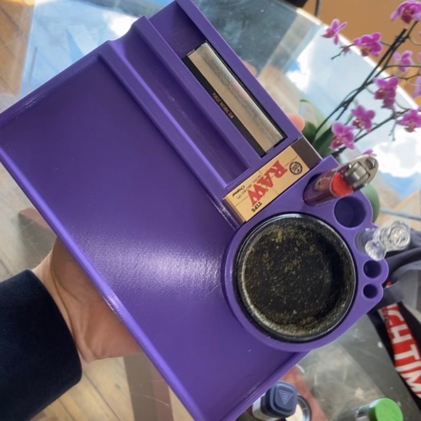King Size Rolling Tray Built-in Paper Dispenser Lighter & Grinder ...