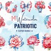 Watercolor Patriotic Clipart Bundle PNG, Patriotic Clipart ...