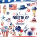 Watercolor Patriotic Clipart Bundle PNG, Patriotic Clipart ...