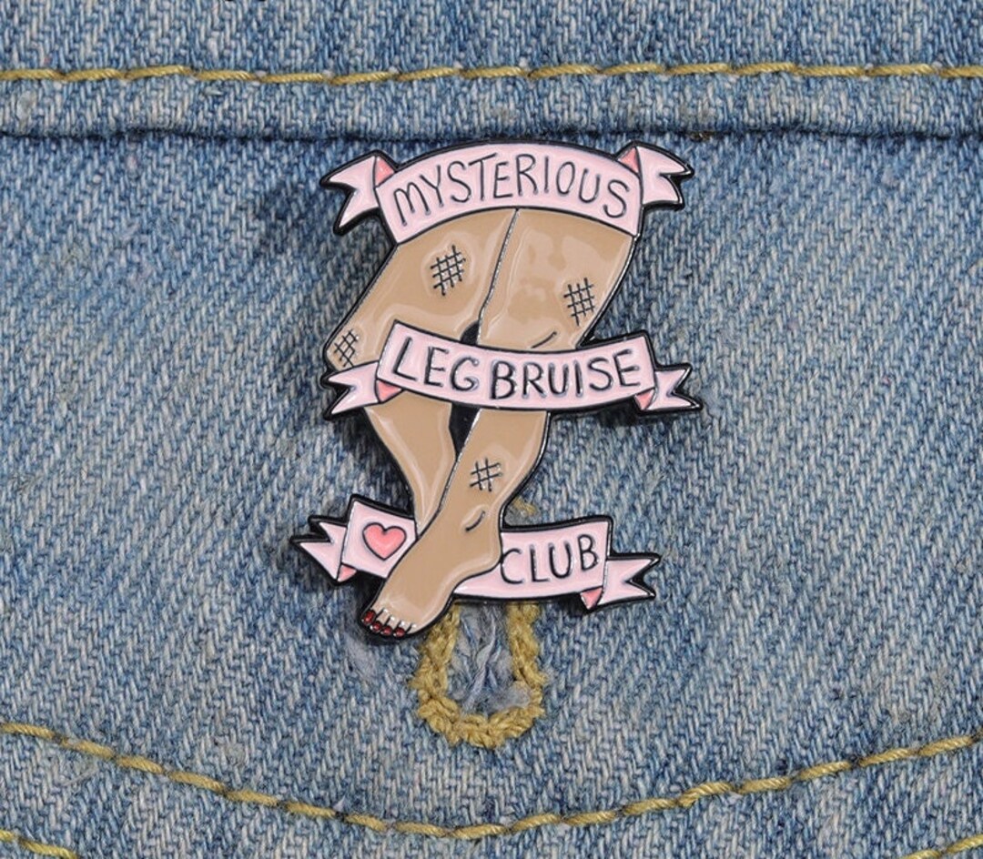 Leg Bruise Club Enamel Pins Custom Pink Banner Brooches Lapel Badges ...