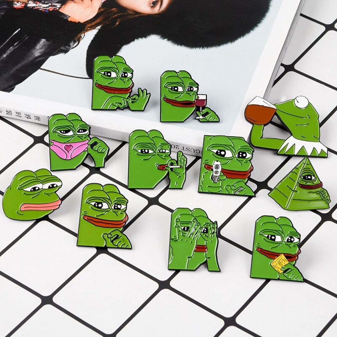Buy Pepe the Frog Meme Cartoon Pin Funny Enamel Pin Brooch Bag Online ...