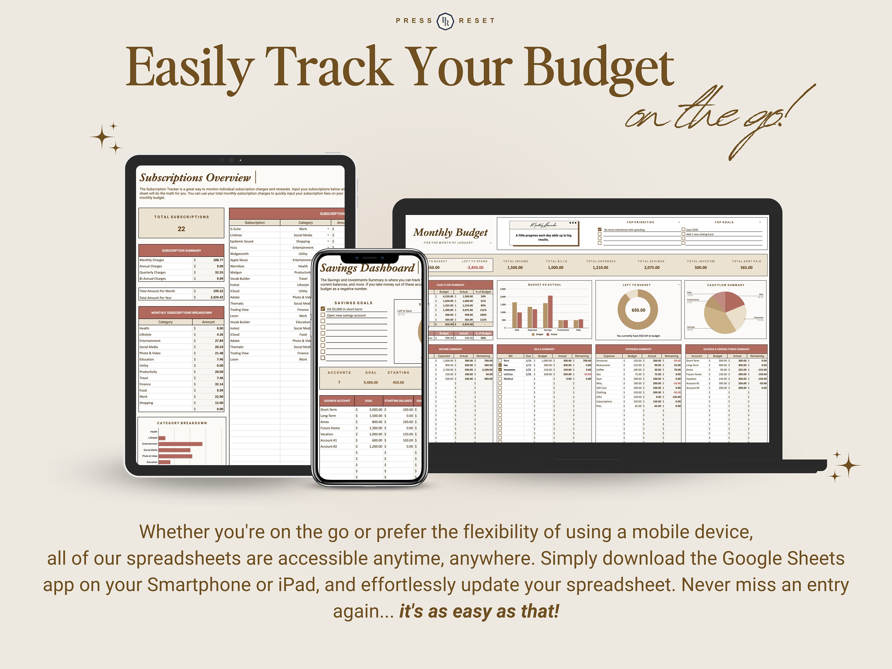 The Ultimate Budget Spreadsheet Monthly Budget Financial Dashboard Debt ...