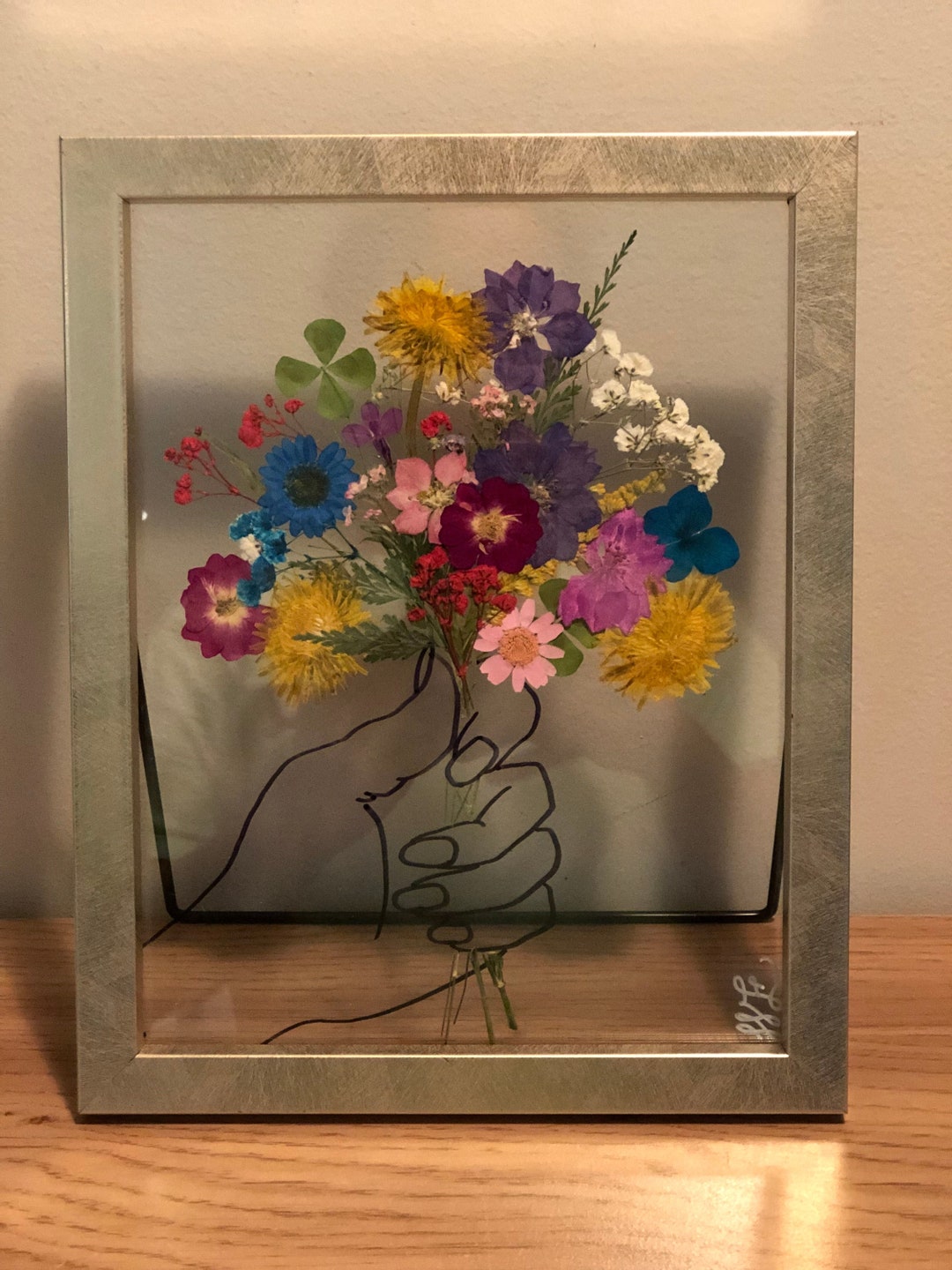 Pressed Flower Bouquet, Dried Flower Art. Pressed Flower Art, Gift for ...