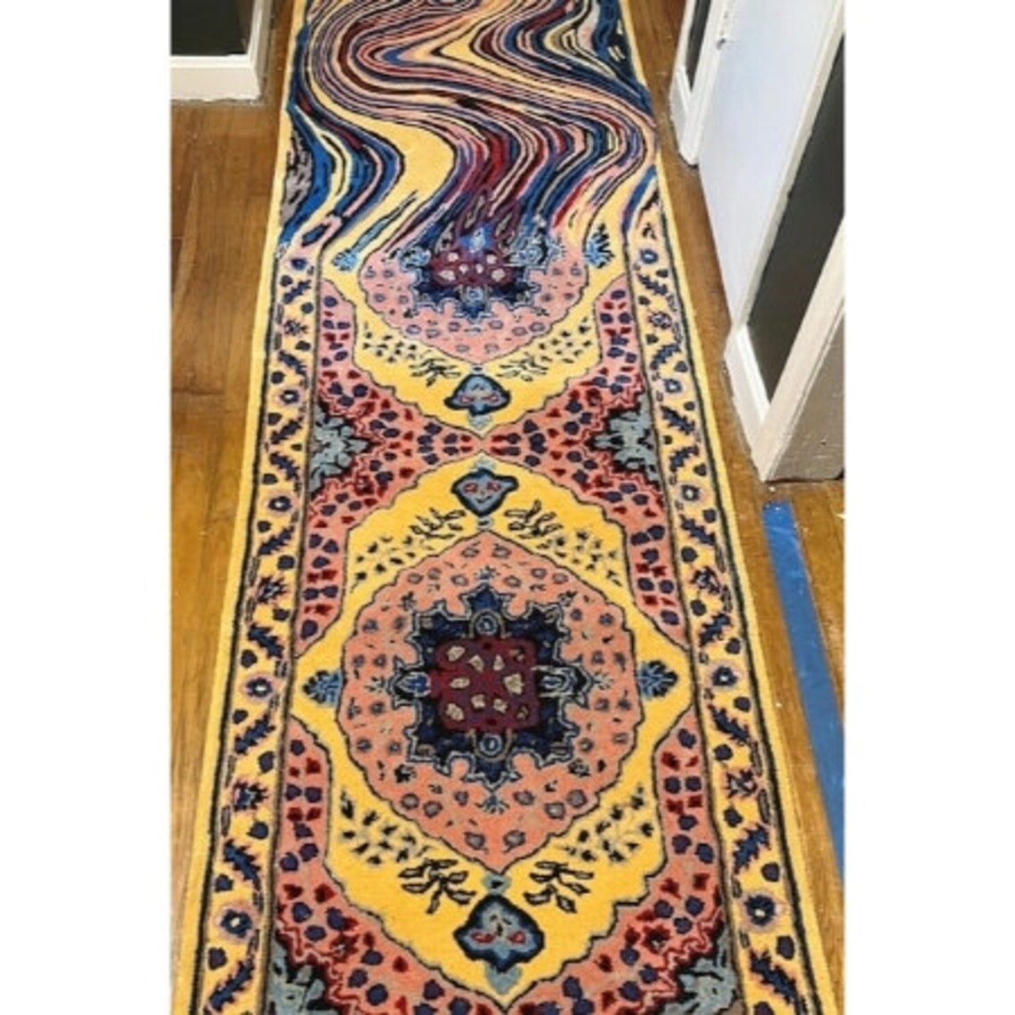 Melting Gold Multy Hand Tufted Rug Floral Rug. for Bedroom - Etsy