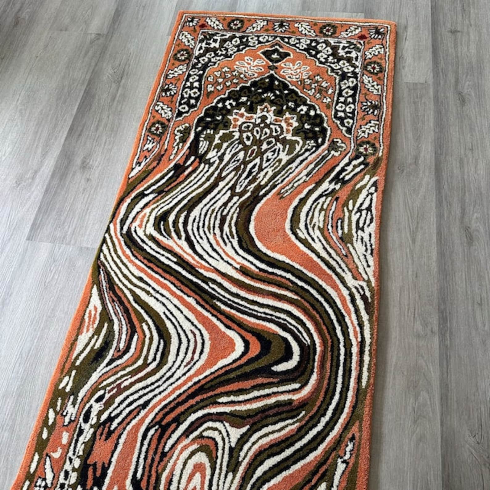 Melting Gold Multy Hand Tufted Rug Floral Rug. for Bedroom - Etsy