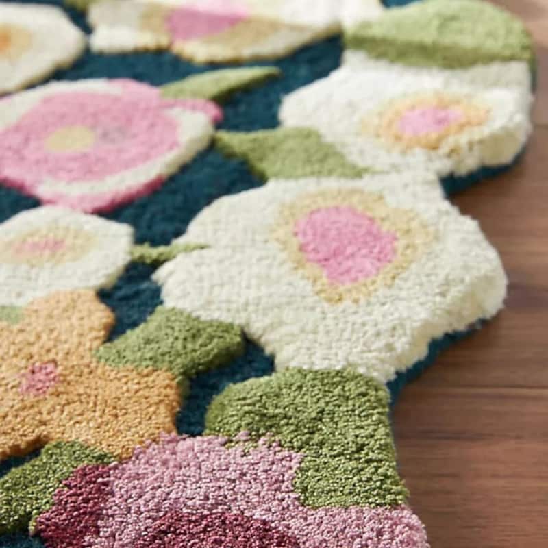 Floral Tufted Rug - Etsy