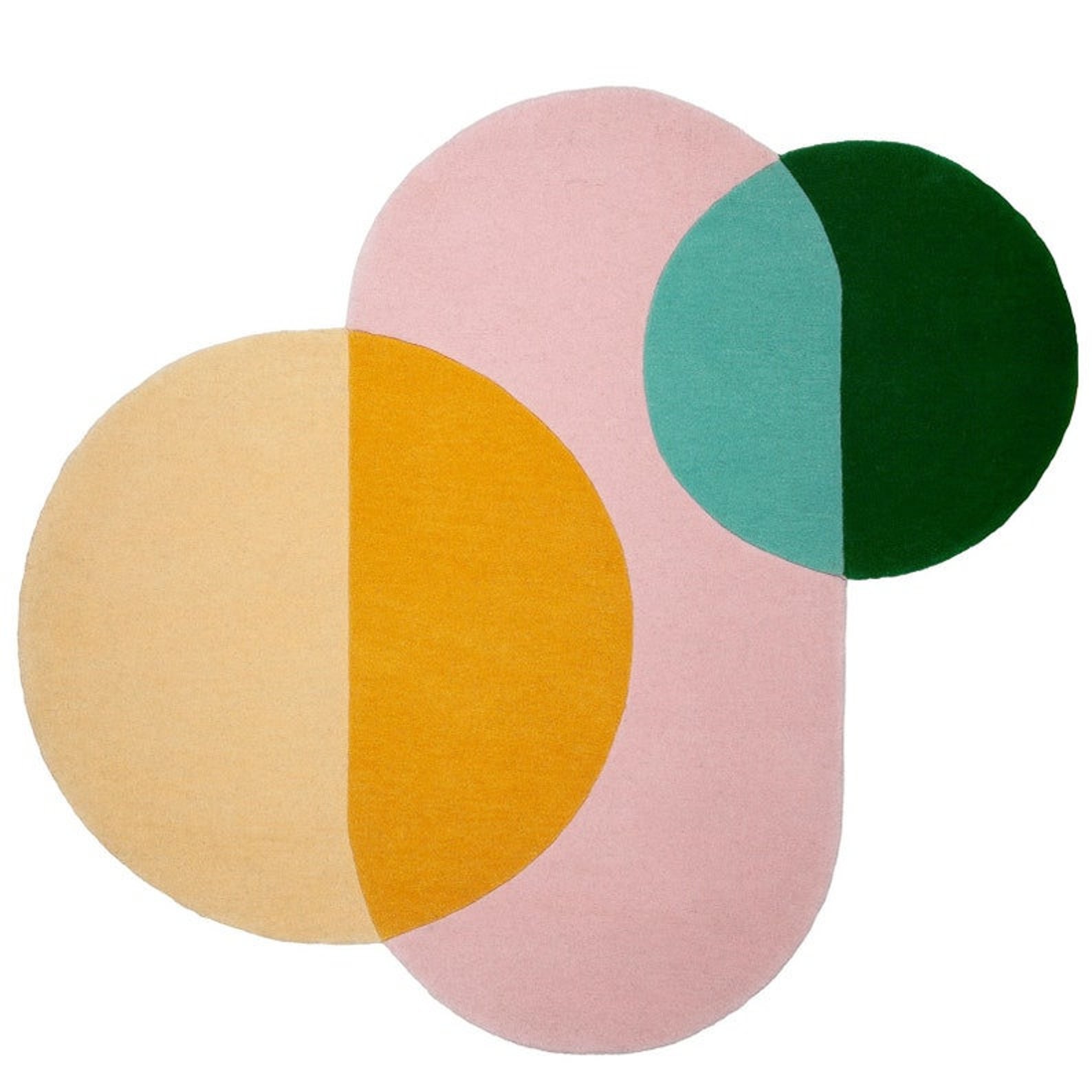 Pink Modern Geometric Odd Shape Area Rug for Living Room , Bedroom ...