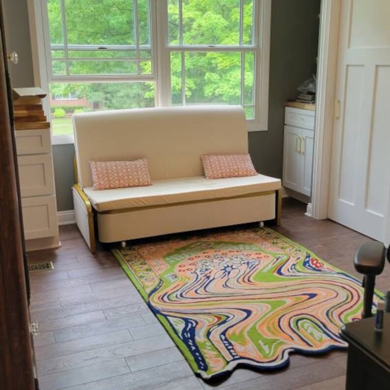 Melting Gold Multy Hand Tufted Rug Floral Rug. for Bedroom - Etsy