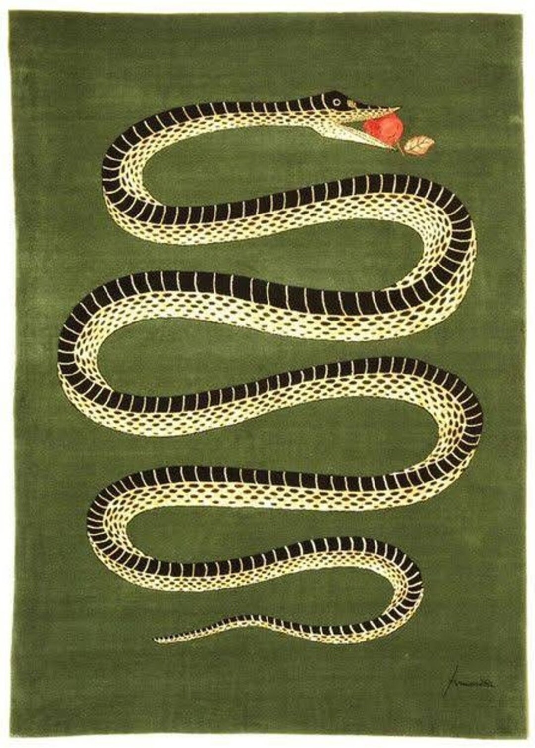 Modern Designer Traditional Hand Made Hand Tufted Wool Rug Tufted Snake ...