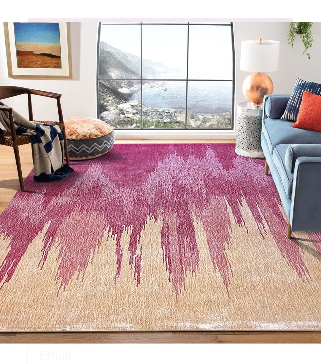 New Modern Erase Style Cut Pile Hand Tufted 100% Wool and Silk Carpet ...