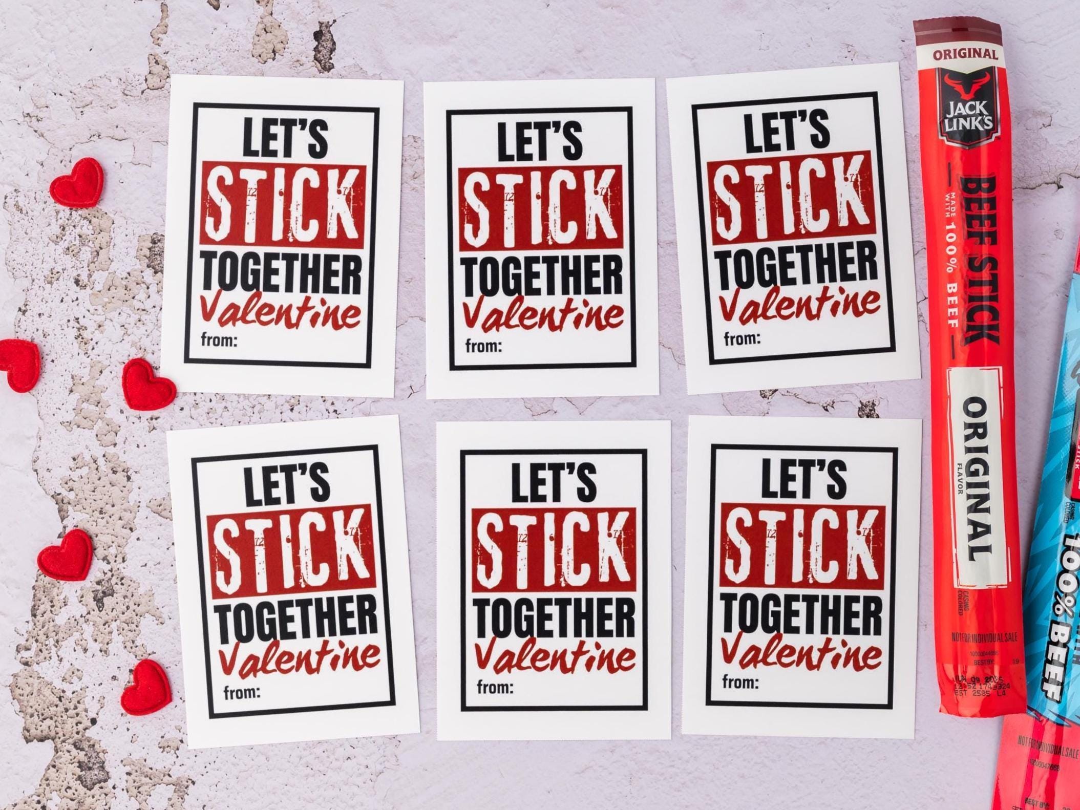 Let’s Stick Together Valentine With Meat Stick Holder, Snack Stick ...