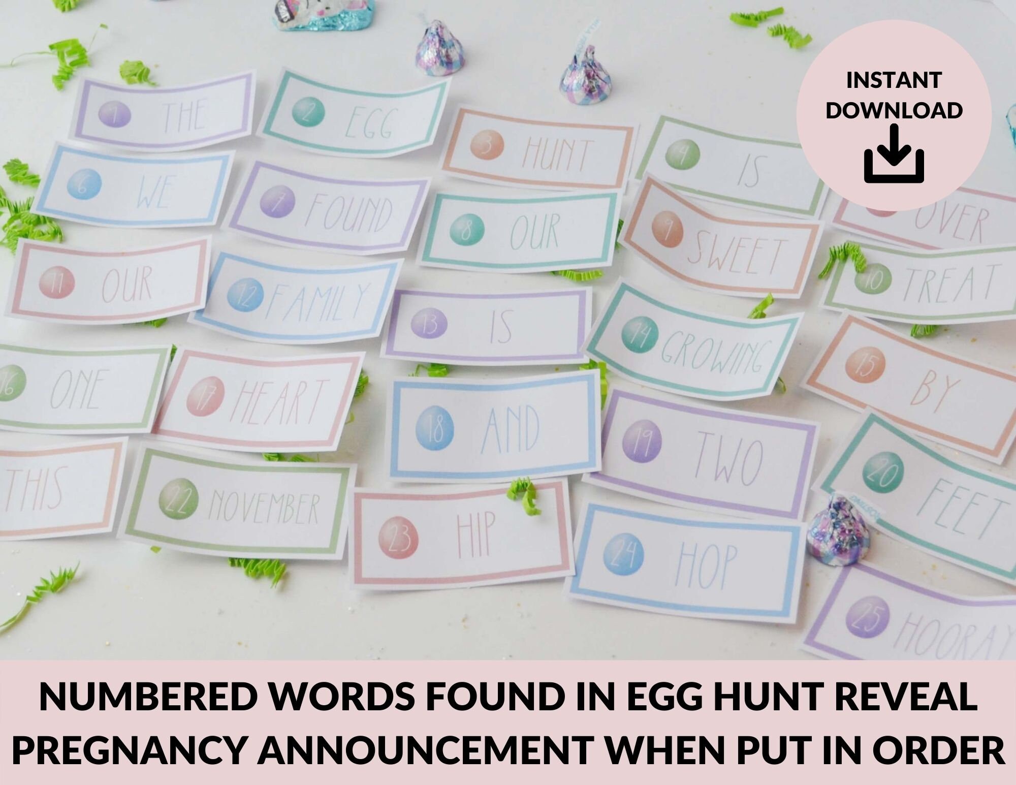 Easter Pregnancy Announcement, Printable Pregnancy Sign Easter Egg Hunt ...