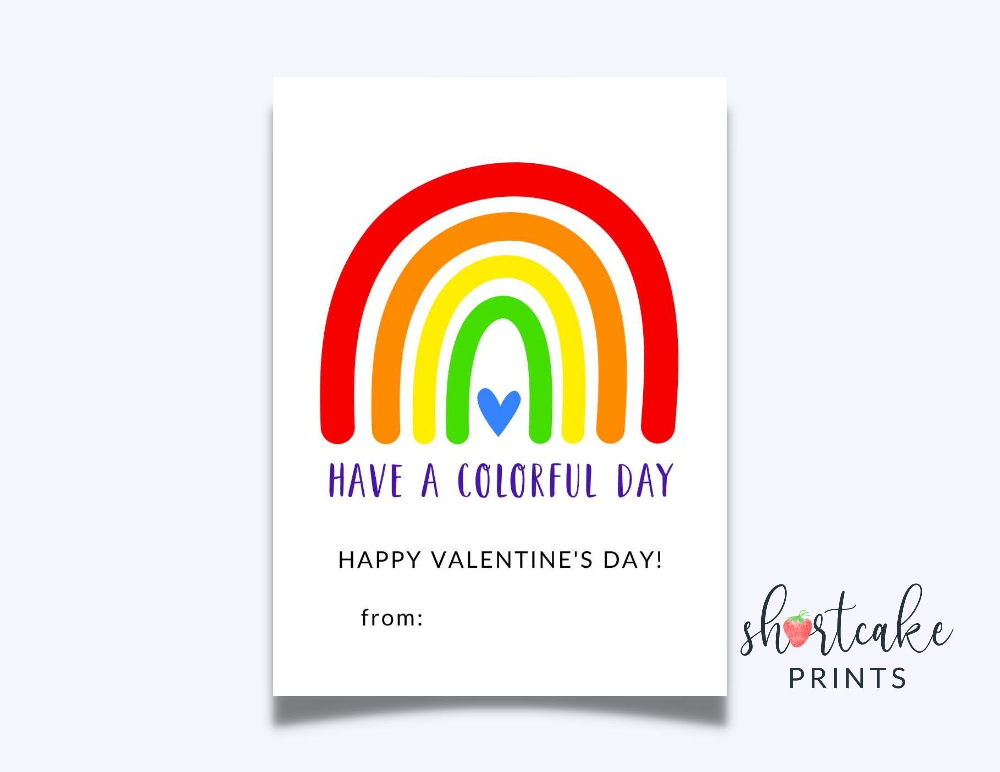 Rainbow Valentines Cards for Kids - Etsy