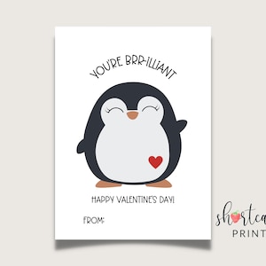 Penguin Valentines for Kids, Classroom Valentines, Cute Penguins ...