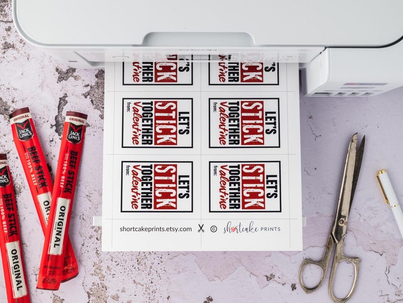 Let’s Stick Together Valentine With Meat Stick Holder, Snack Stick ...