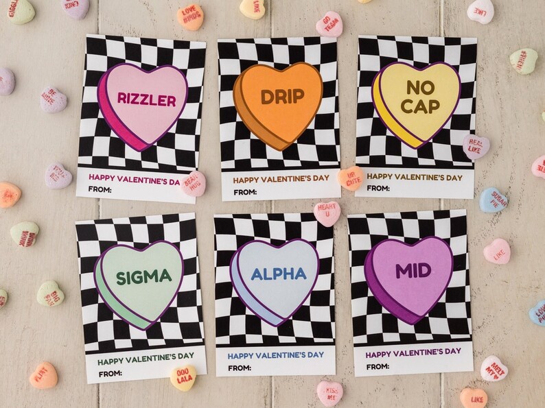 Teen Slang Candy Hearts, Funny Kids Valentine Printable, Class ...