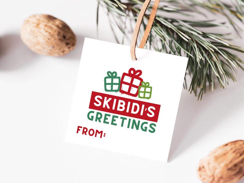 Skibidi's Greetings Gift Tag for Kids, Printable Treat Tags, Classroom ...