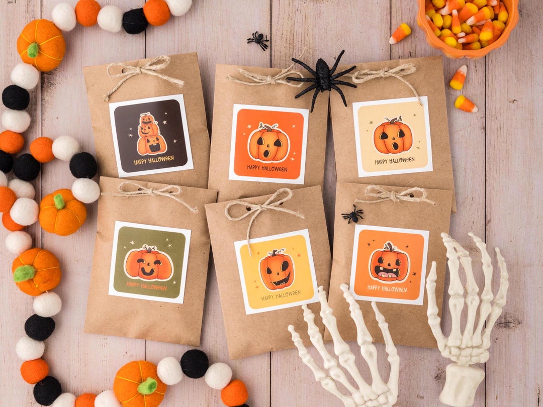 Printable Set of Halloween Treat Tags, Class Party Favor, Jack-o ...