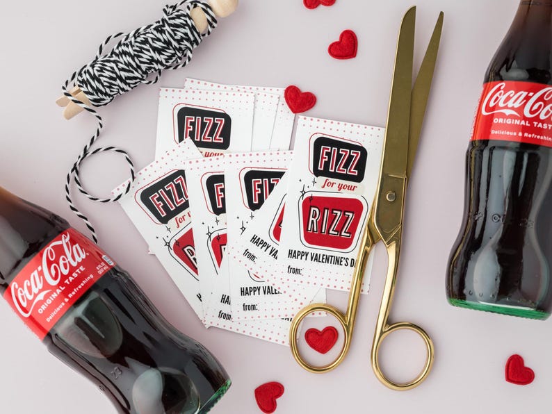 Fizz for Your Rizz Valentine Tag, Printable Soda Gift Tag, Retro Treat ...