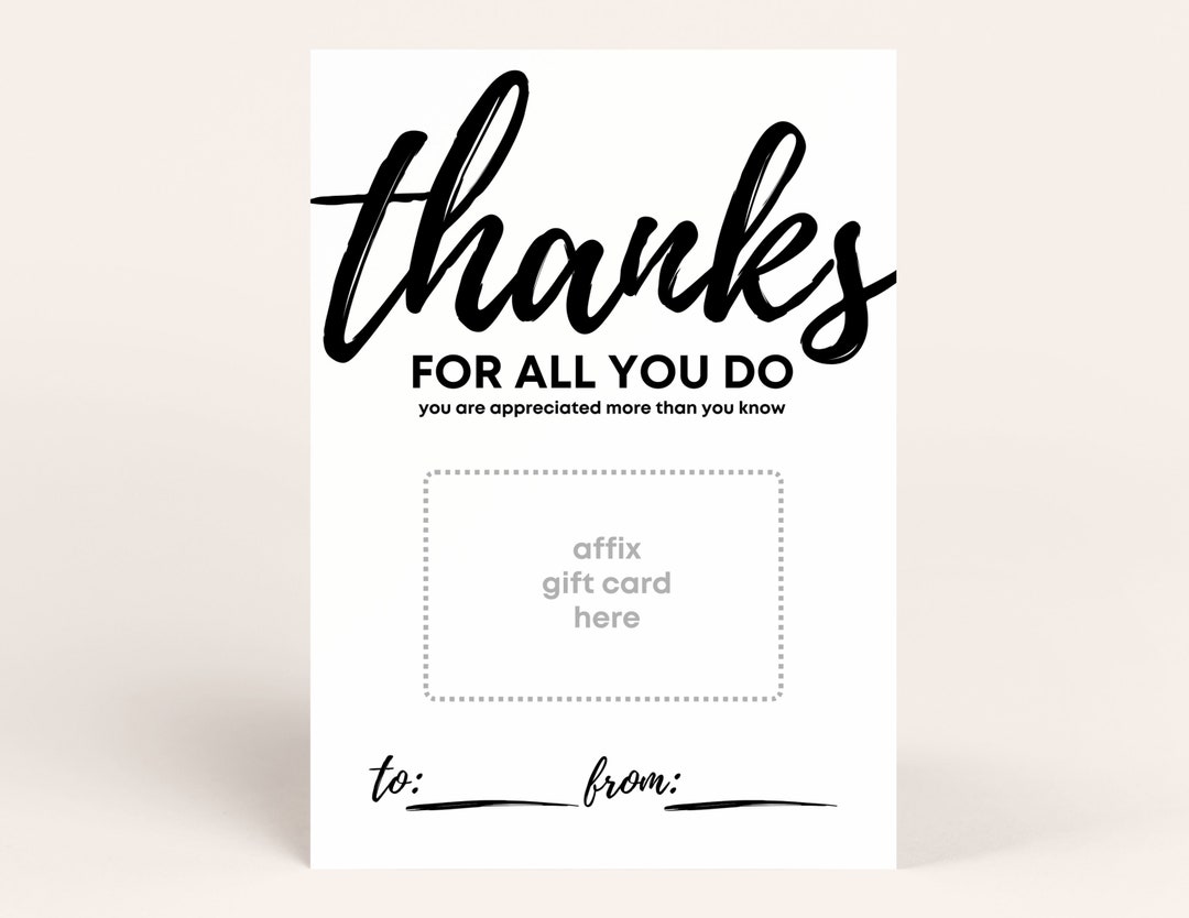 Thanks for All You Do Gift Card Holder, Employee Appreciation Day ...