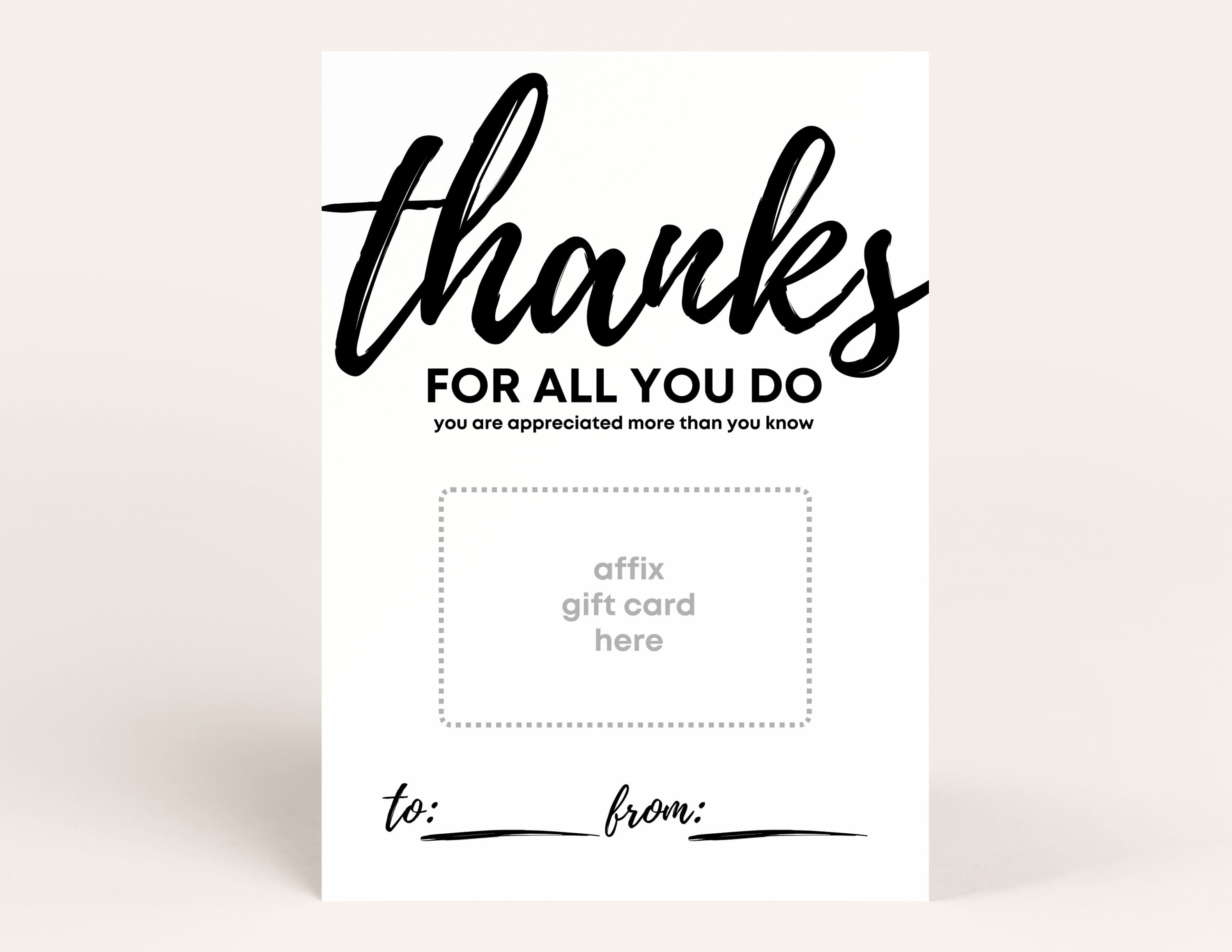 Thanks for All You Do Gift Card Holder, Employee Appreciation Day ...