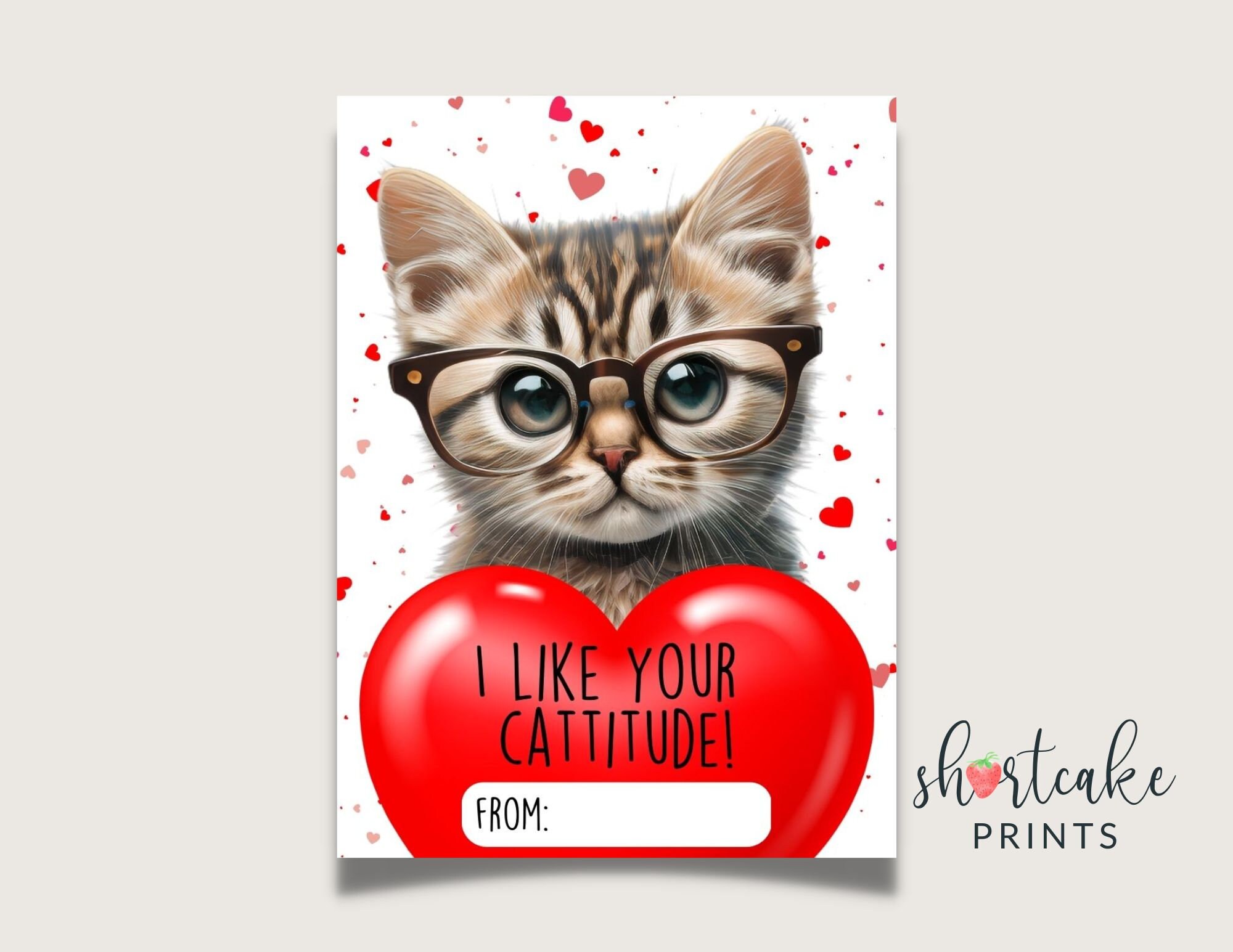 Kitten Valentine Cards for Kids Printable Classroom - Etsy