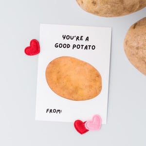 Potato Valentines, Funny Valentine's Day Cards for Kids, Printable ...