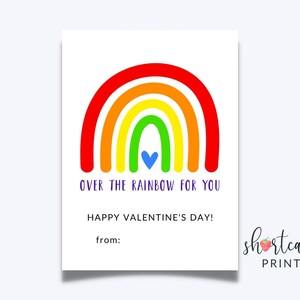 Rainbow Valentines Cards for Kids - Etsy