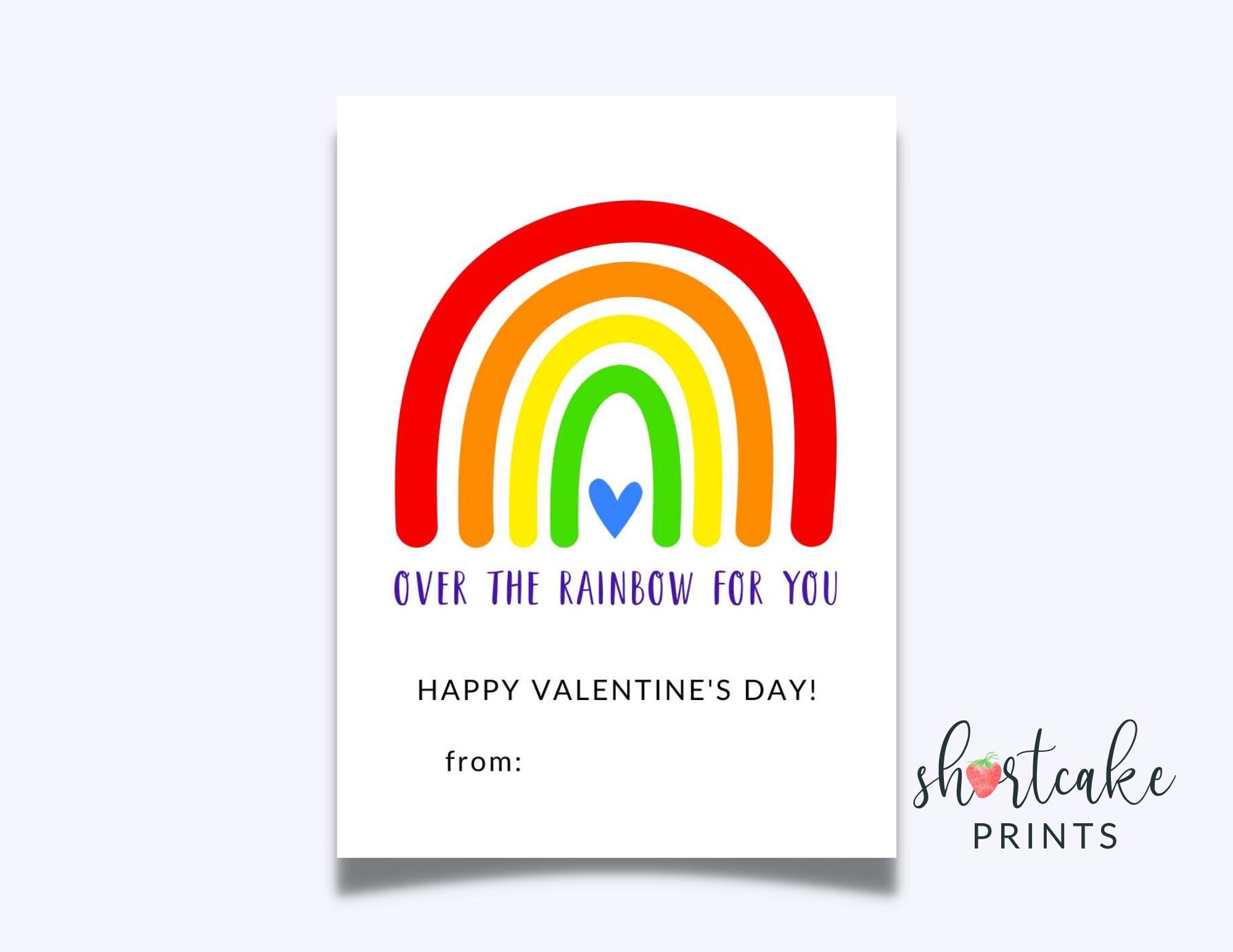 Rainbow Valentines Cards for Kids - Etsy