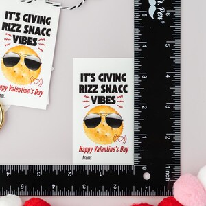 Rizz Valentines, Round Buttery Cracker Treat Tag, Kids Classroom ...