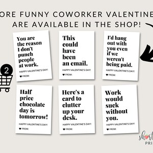 Funny Coworker Valentines Set#2, Workplace Valentine Cards, for Boss ...