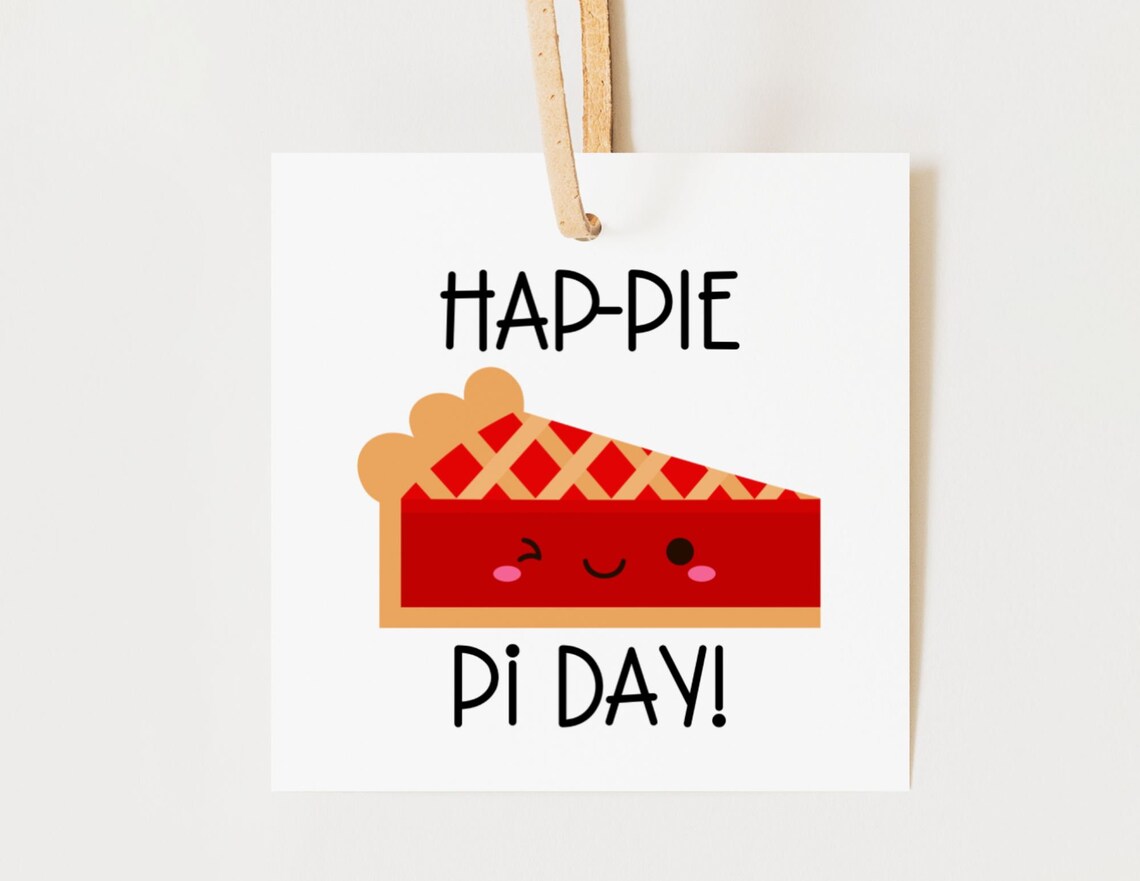 Happy Pi Day Tags, 2.5" Square Gift Tags for Pie Day, Treat Tag, Pi Day ...