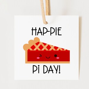 Happy Pi Day Tags, 2.5" Square Gift Tags for Pie Day, Treat Tag, Pi Day ...
