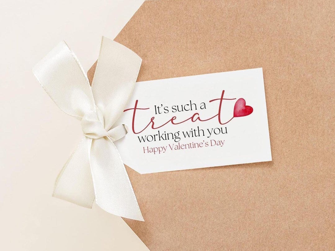 Coworker Valentines Treat Tag, Printable Gift Tags, Work Valentine's ...