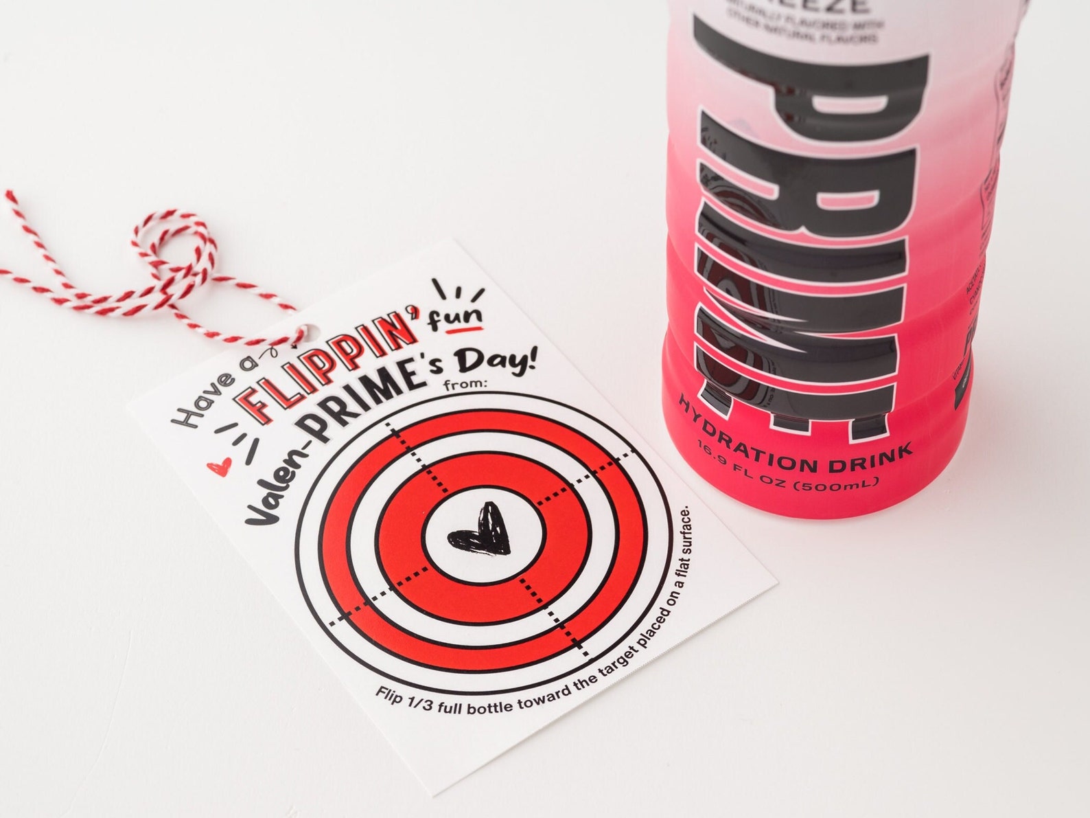 Bottle Flipping Target Tag, Hydration Drink Valentine Printable, Kids ...