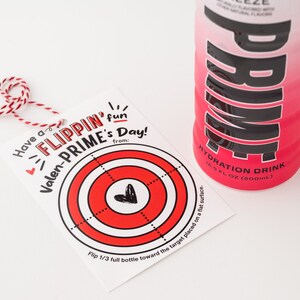 Bottle Flipping Target Tag, Hydration Drink Valentine Printable, Kids ...