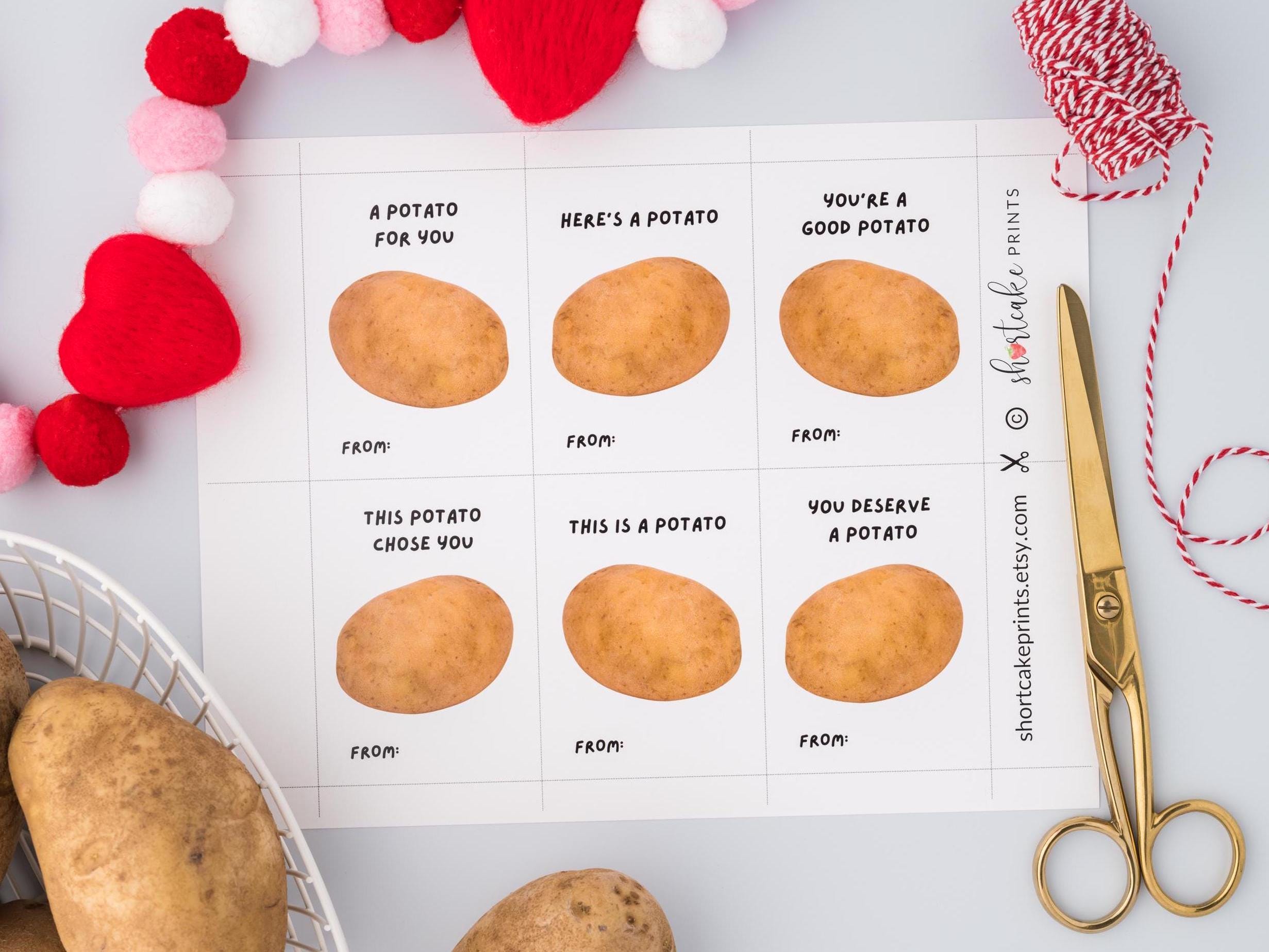 Potato Valentines, Funny Valentine's Day Cards for Kids, Printable ...