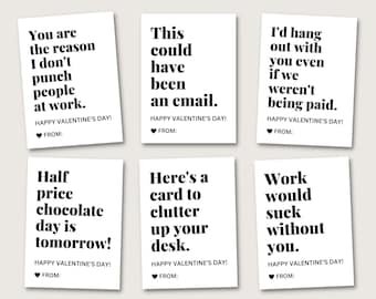 Coworker Valentine Tags, Funny Workplace Valentine Cards, Office ...