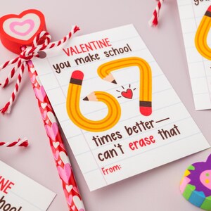 Pencil Valentine Printable, 6 7 Slang Classroom Valentine Exchange ...