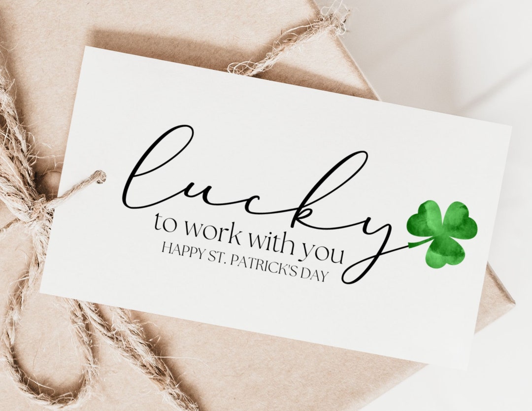Lucky to Work With You, Happy St. Patrick's Day Tags for Coworkers, St ...