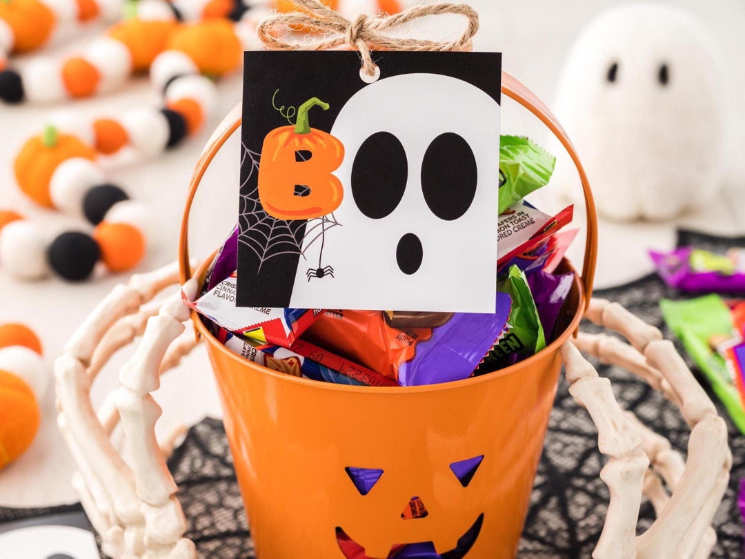 BOO Basket Tag, Printable Halloween Treat Tags, Party Favor, Ghost 3 ...