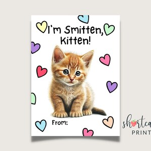 Kitten Valentine Cards, Cat Valentine, Kids Valentines for School ...