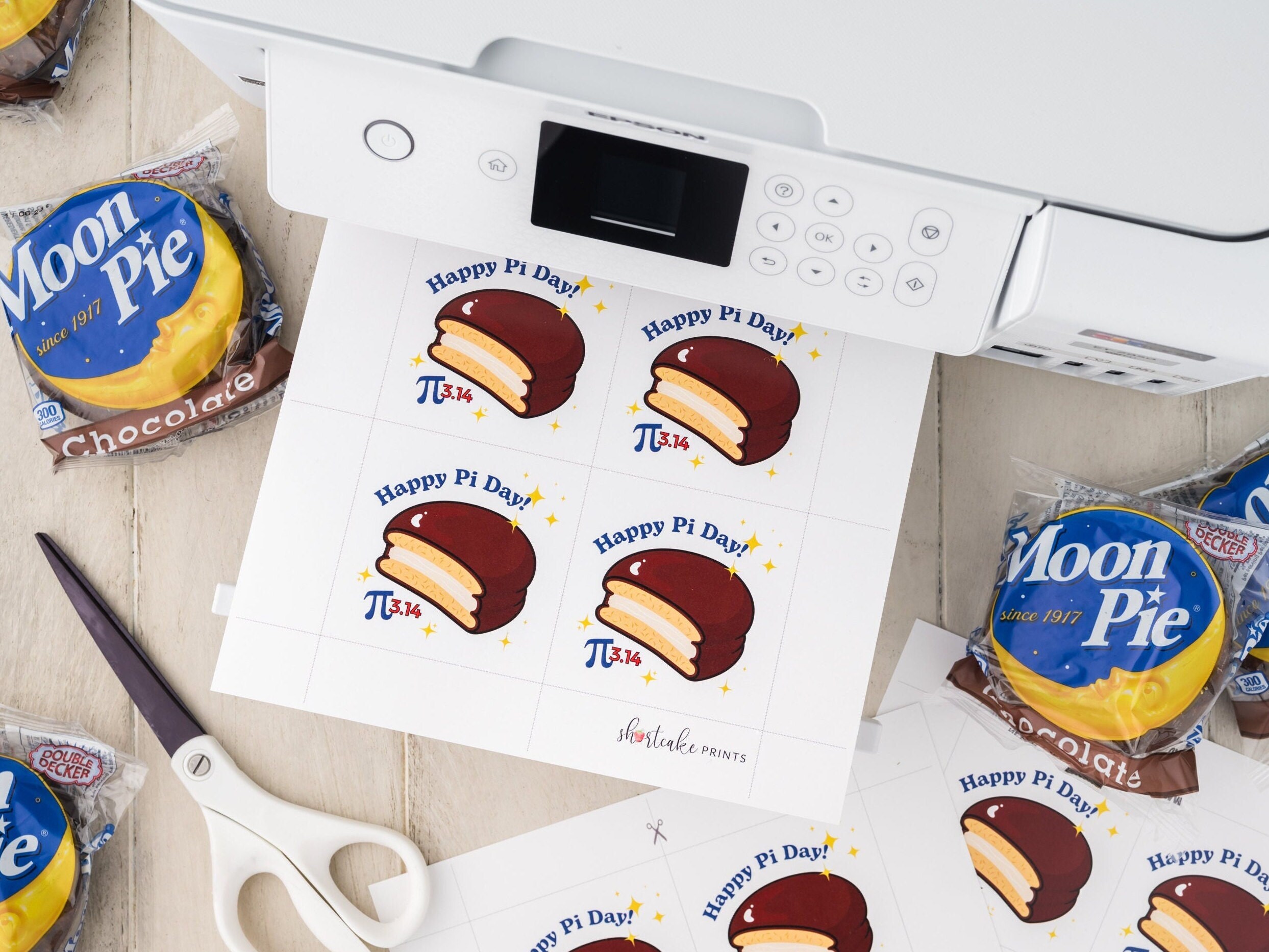 Printable Happy Pi Day Tags, 3" Square Gift Tags for Pie Day, Treat Tag ...