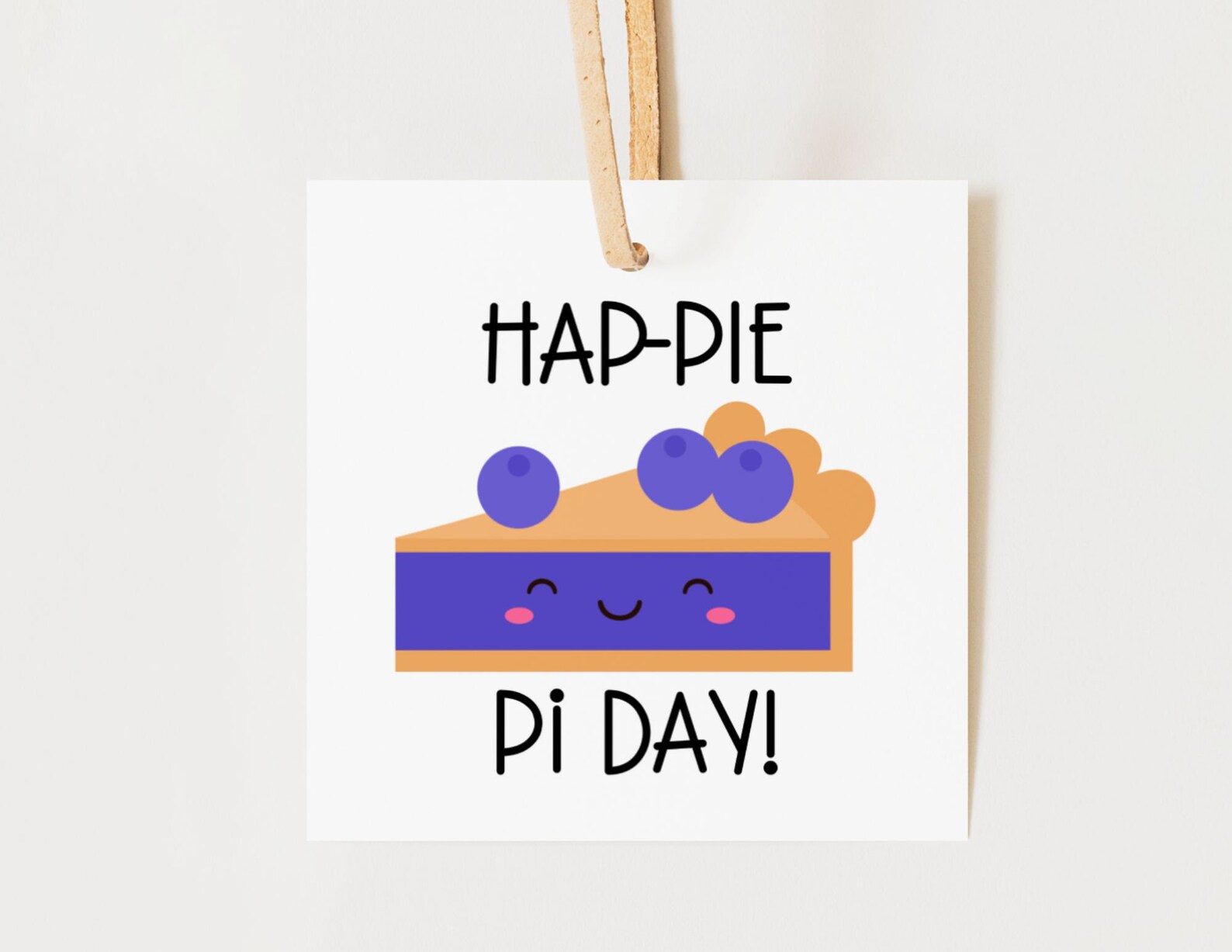 Happy Pi Day Tags, 2.5" Square Gift Tags for Pie Day, Treat Tag, Pi Day ...