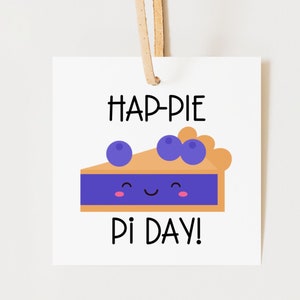 Happy Pi Day Tags, 2.5" Square Gift Tags for Pie Day, Treat Tag, Pi Day ...
